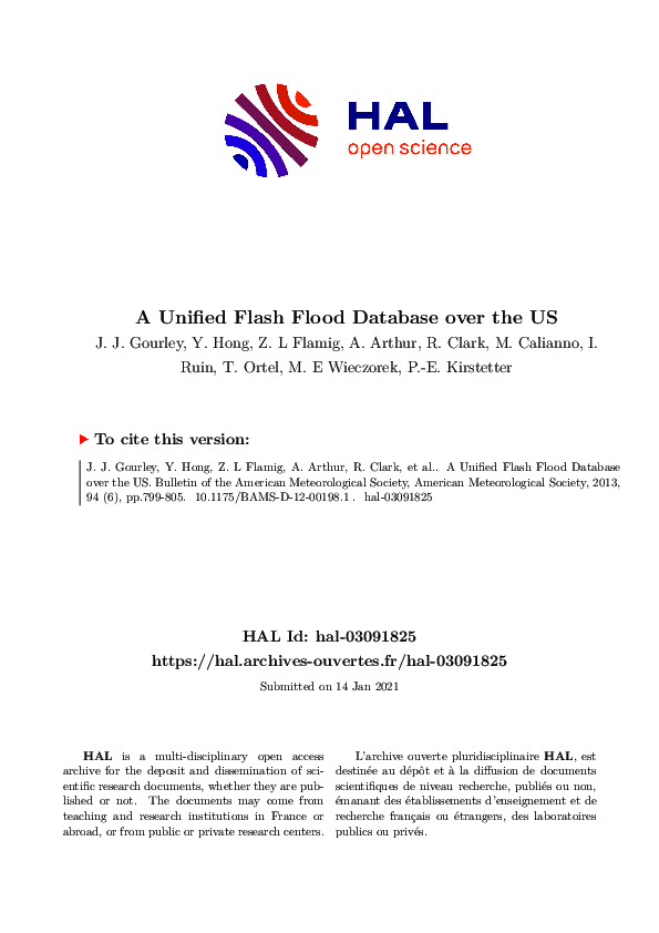 (PDF) A Unified Flash Flood Database over the US