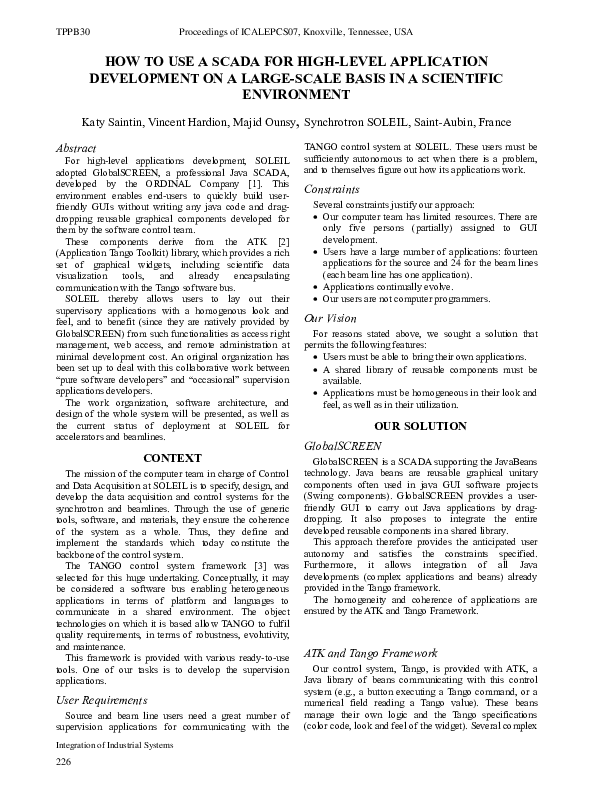 (PDF) How to Use a Scada for High-Level Application Development on a Large-Scale Basis in a ...