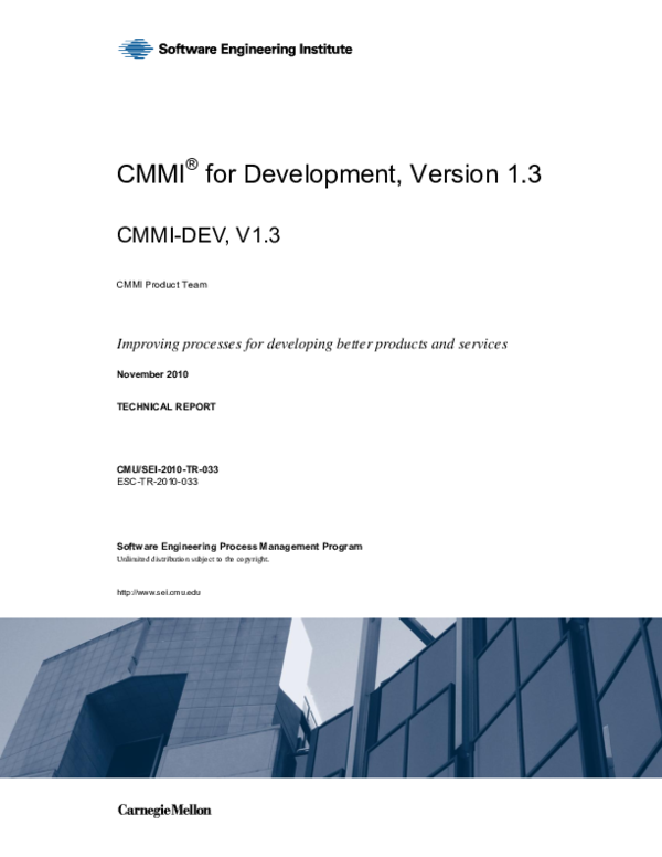 (PDF) CMMI for Development v1.