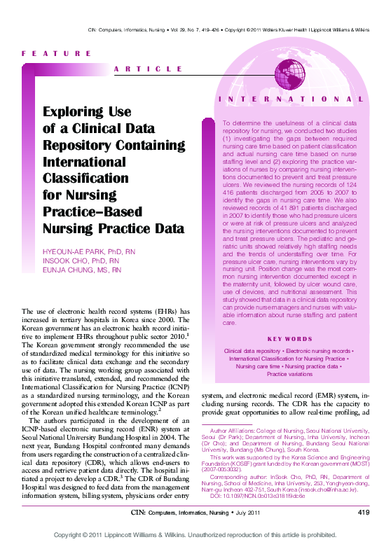 (PDF) Exploring Use of a Clinical Data Repository Containing ...