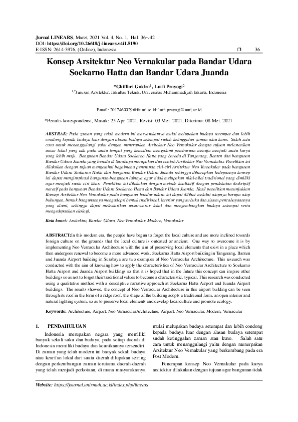 (PDF) Konsep Arsitektur Neo Vernakular pada Bandar Udara Soekarno Hatta ...