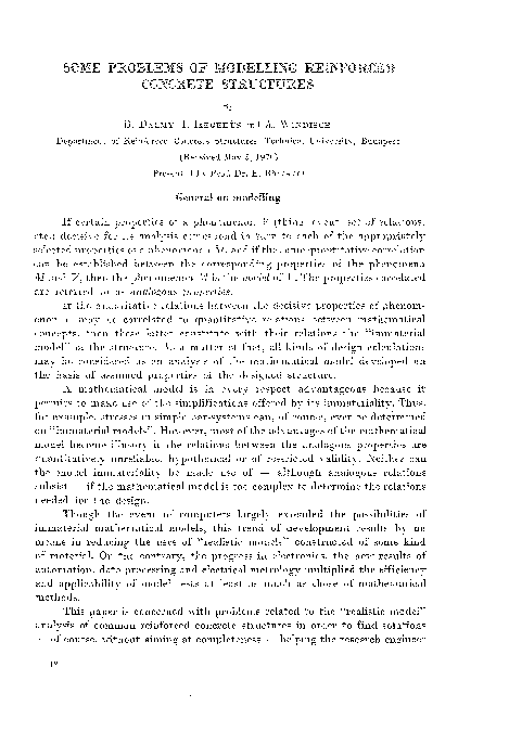 Pdf Some Problems Of Modelling Reinforced Concrete Structures Andor Windisch And István