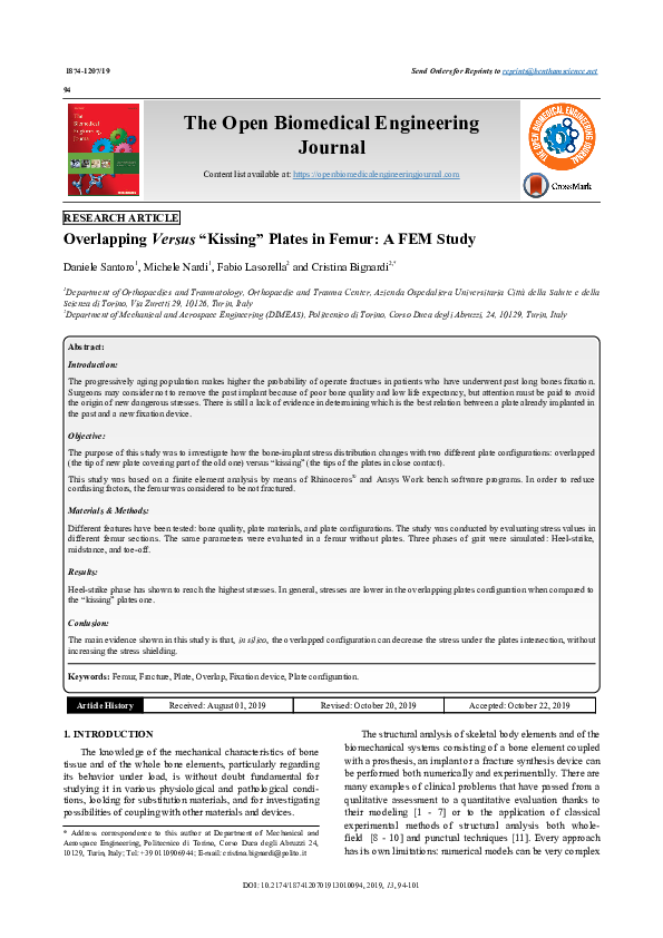 (PDF) Overlapping Versus “Kissing” Plates in Femur: A FEM Study