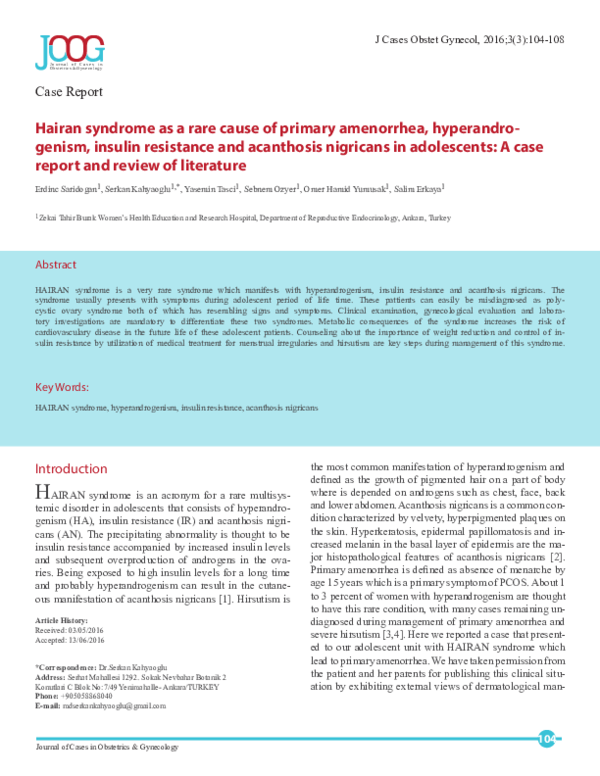 (PDF) Hairan syndrome as a rare cause of primary amenorrhea ...