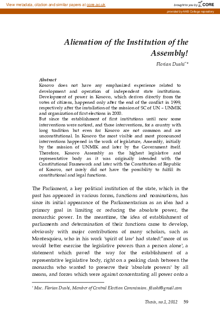(PDF) Alienation of the Institution of the Assembly!