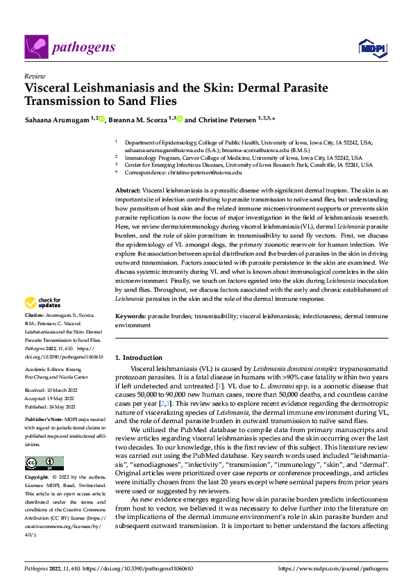 (PDF) Visceral Leishmaniasis and the Skin: Dermal Parasite Transmission ...