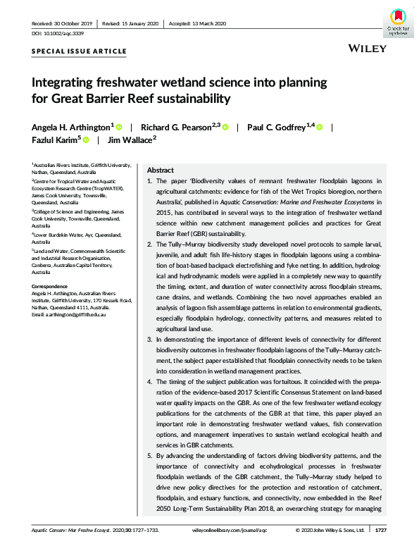 (PDF) Integrating freshwater wetland science into planning for Great ...