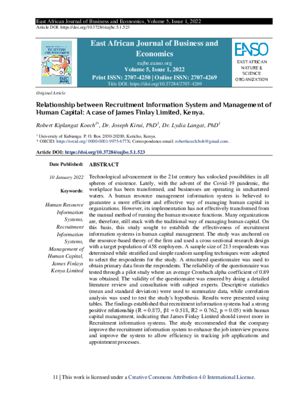 (PDF) Relationship between Recruitment Information System and ...