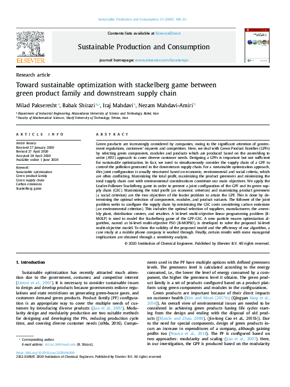 (PDF) Toward sustainable optimization with stackelberg game between ...