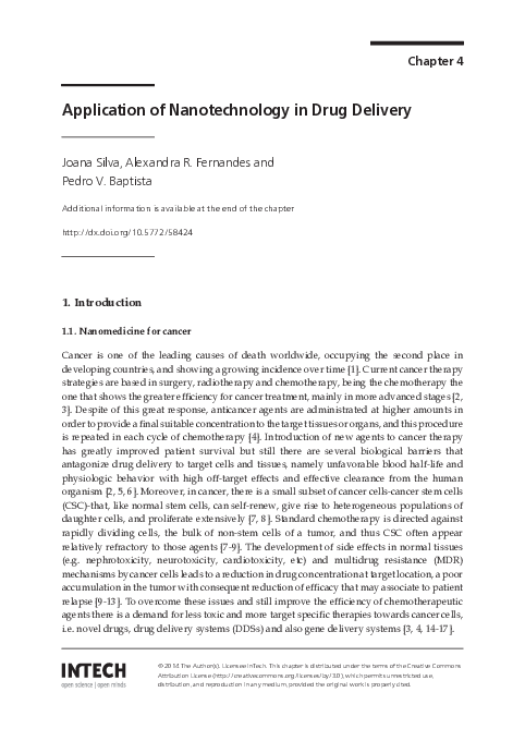(PDF) Application of Nanotechnology in Drug Delivery | Showkat Nabi - Academia.edu