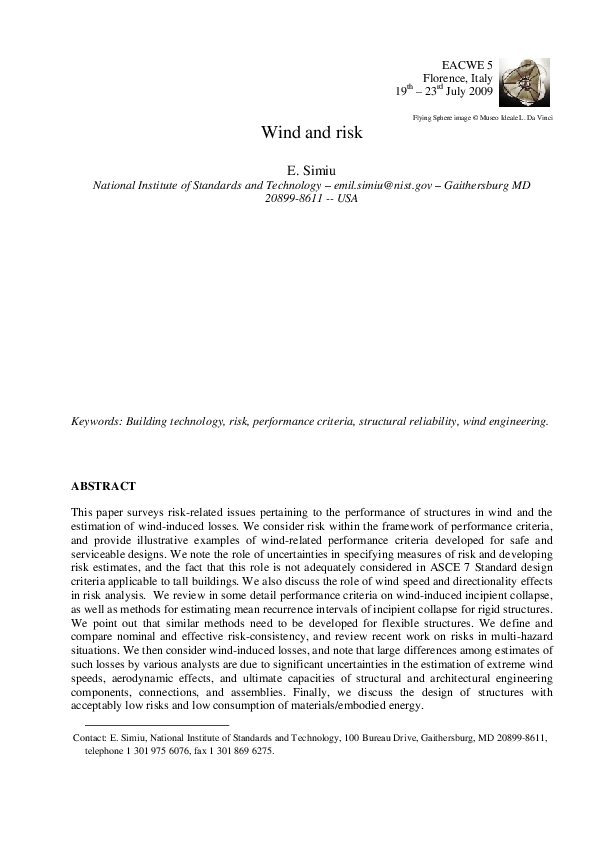 (PDF) Wind and Risk