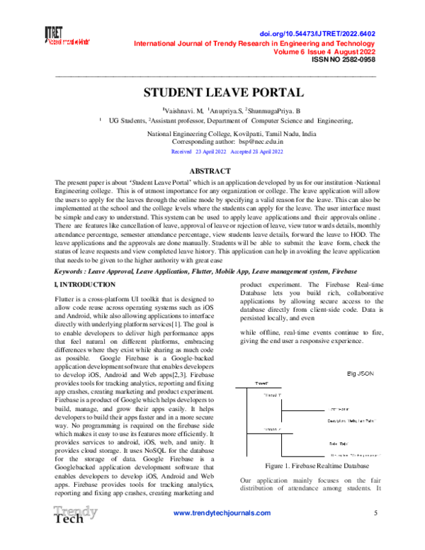 (PDF) STUDENT LEAVE PORTAL