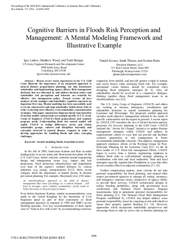 (PDF) Cognitive barriers in floods risk perception and management: A ...