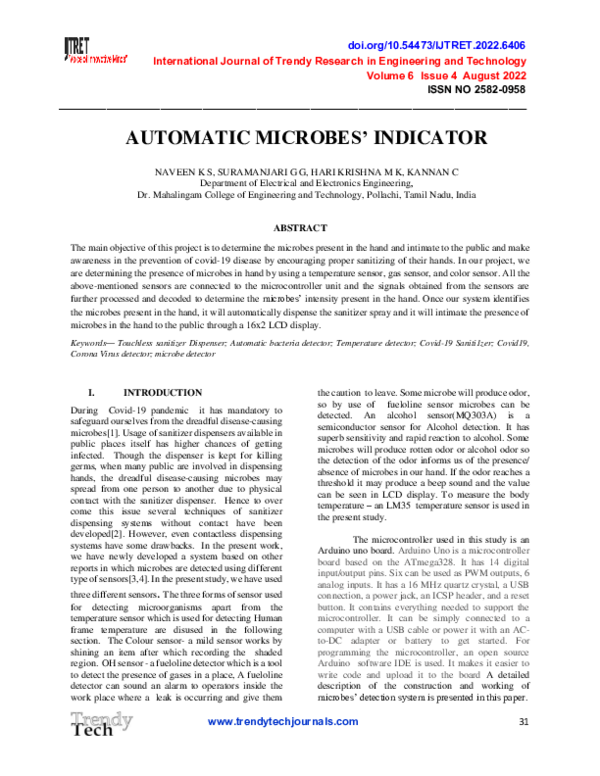 (PDF) AUTOMATIC MICROBES' INDICATOR