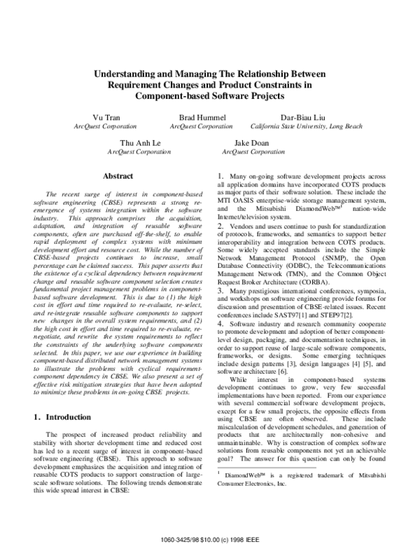 (PDF) Understanding and managing the relationship between requirement changes and product ...