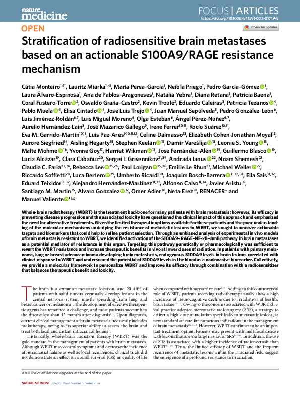 (PDF) Stratification of radiosensitive brain metastases based on an ...