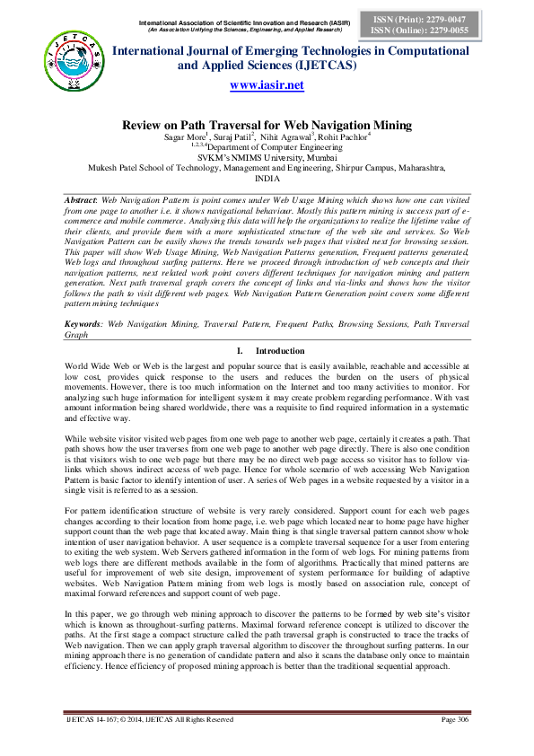 Pdf Review On Path Traversal For Web Navigation Mining