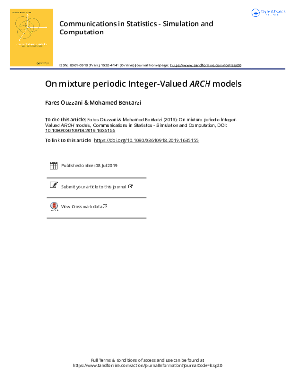 (PDF) On mixture periodic Integer-Valued ARCH models