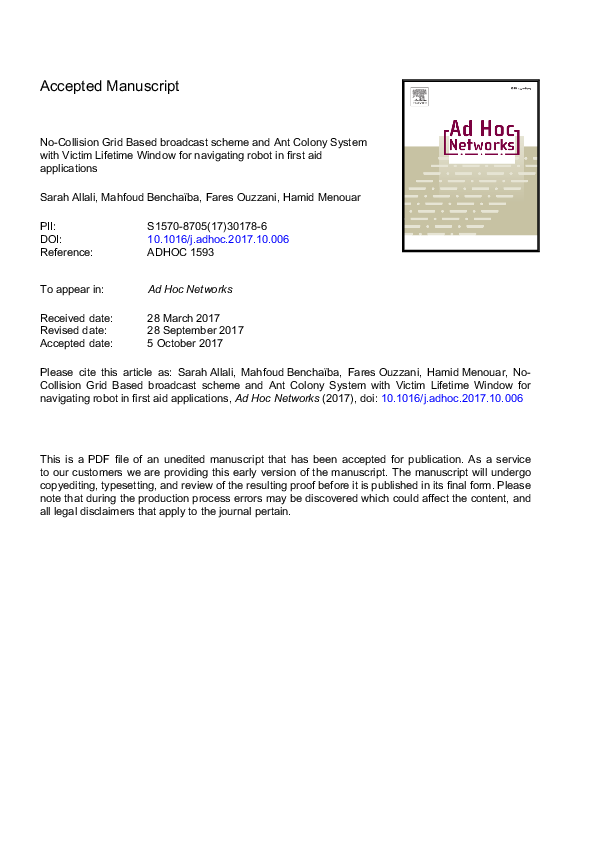 Pdf No Collision Grid Based Broadcast Scheme And Ant Colony System With Victim Lifetime Window