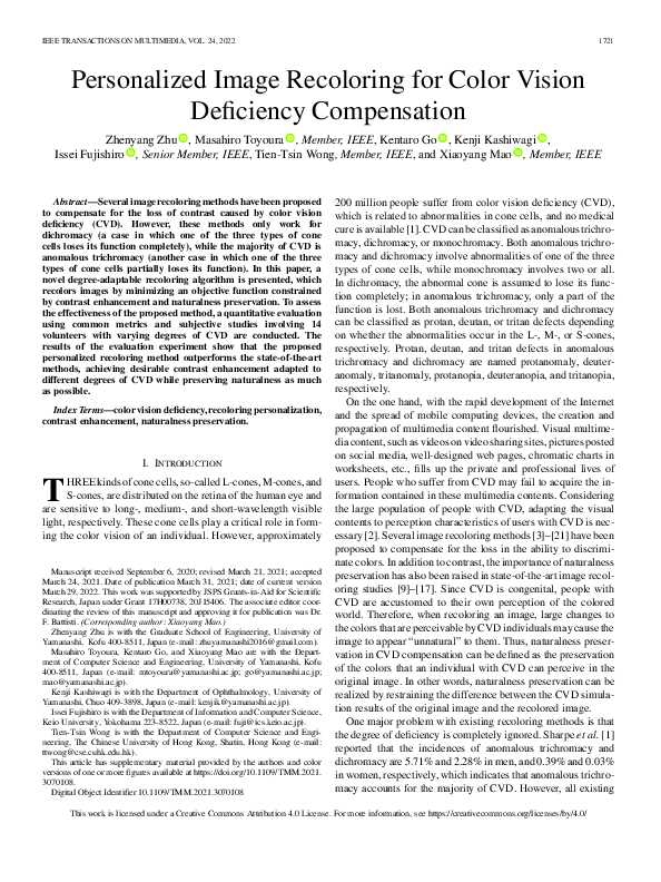 (PDF) Personalized Image Recoloring for Color Vision Deficiency ...