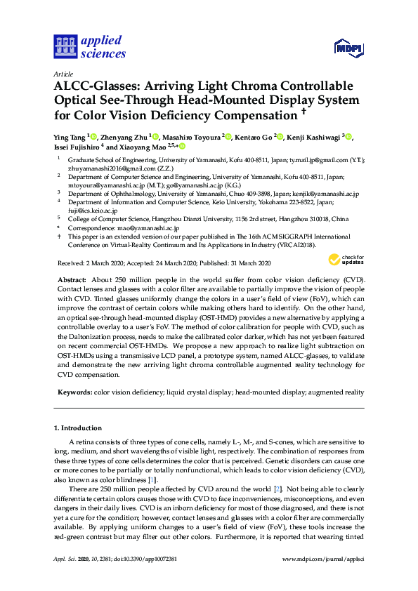 (PDF) ALCC-Glasses: Arriving Light Chroma Controllable Optical See ...