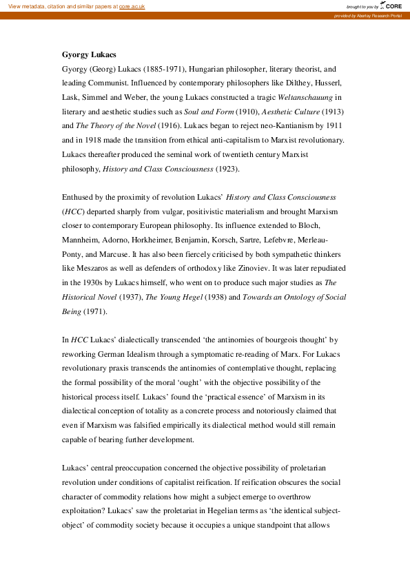 (PDF) Gyorgy Lukacs