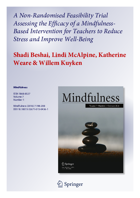 (PDF) A Non-Randomised Feasibility Trial Assessing the Efficacy of a ...