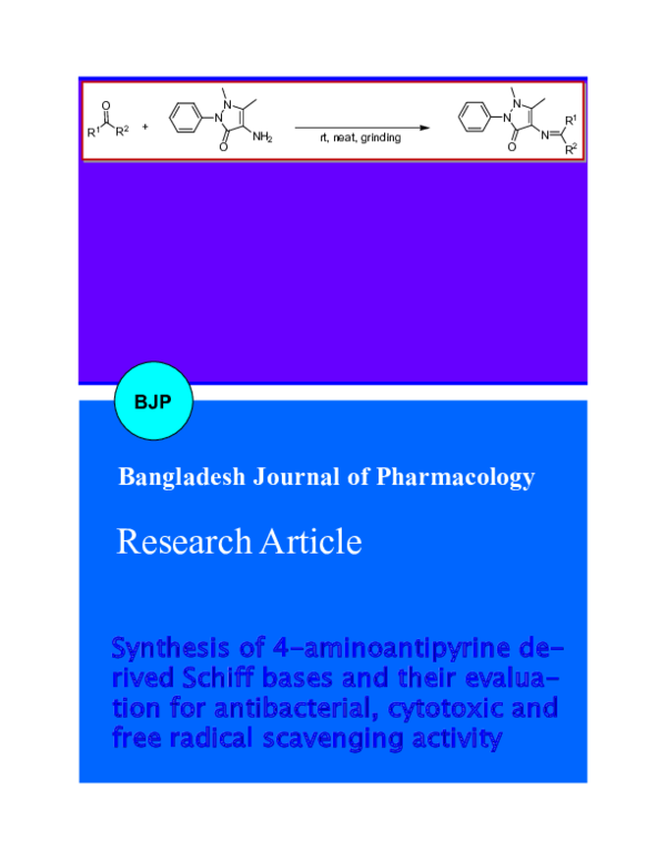 (PDF) Synthesis of 4-aminoantipyrine derived Schiff bases and their evaluation for antibacterial ...