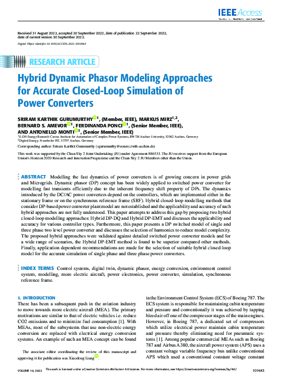 (PDF) Hybrid Dynamic Phasor Modeling Approaches for Accurate Closed-Loop Simulation of Power ...