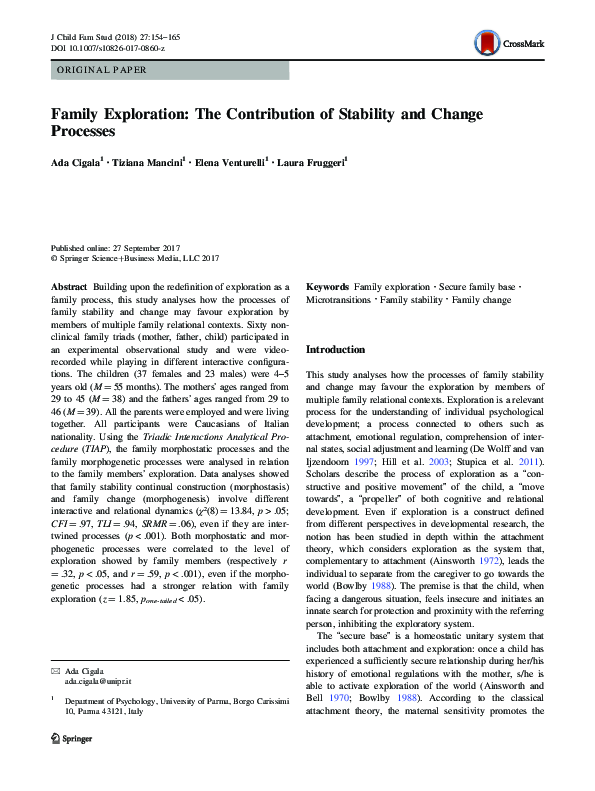 (PDF) Family Exploration: The Contribution of Stability and Change ...