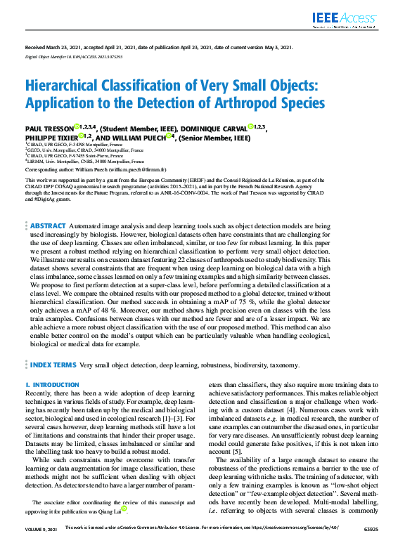 (PDF) Hierarchical Classification of Very Small Objects: Application to the Detection of ...