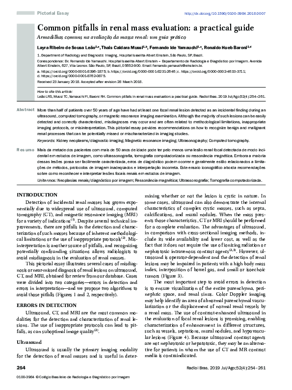 (PDF) Common pitfalls in renal mass evaluation: a practical guide