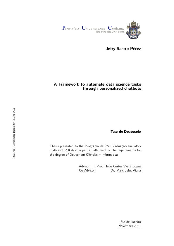 Pdf A Framework To Automate Data Science Tasks Through Personalized