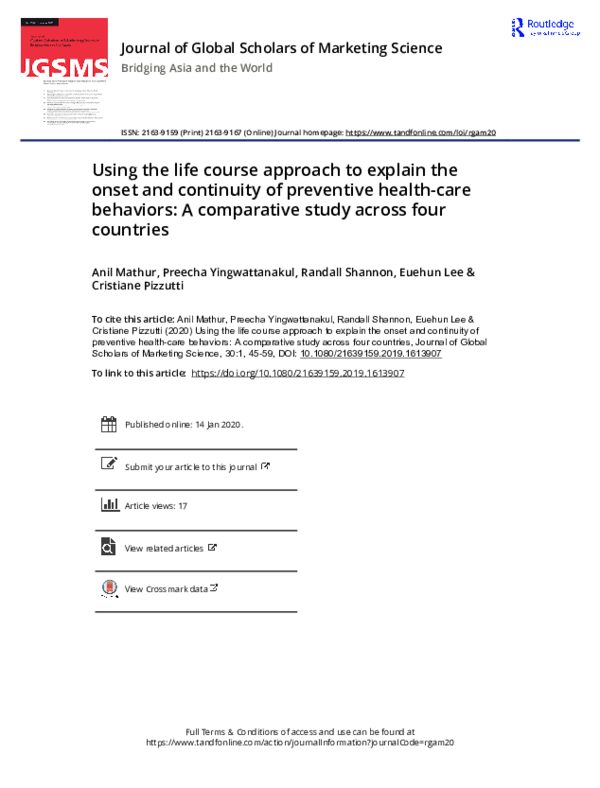 (PDF) Using the life course approach to explain the onset and ...