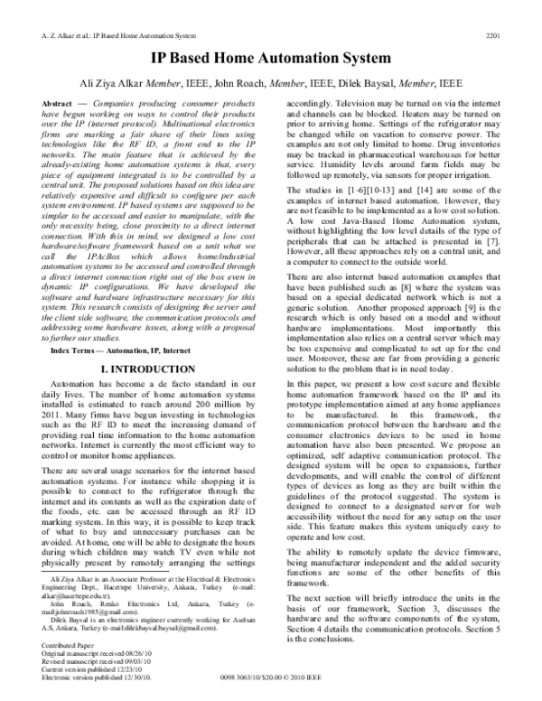 (PDF) IP based home automation system
