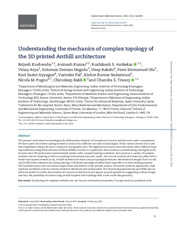 (PDF) Understanding the mechanics of complex topology of the 3D printed ...