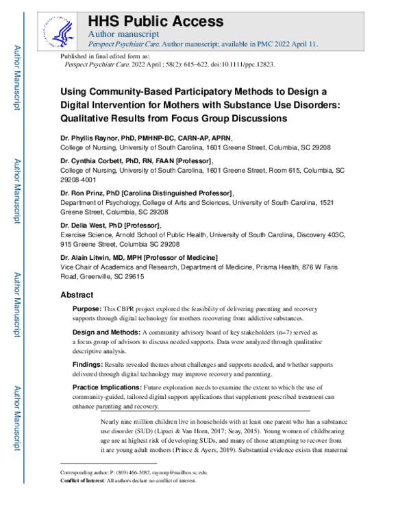 (PDF) Using community‐based participatory methods to design a digital ...