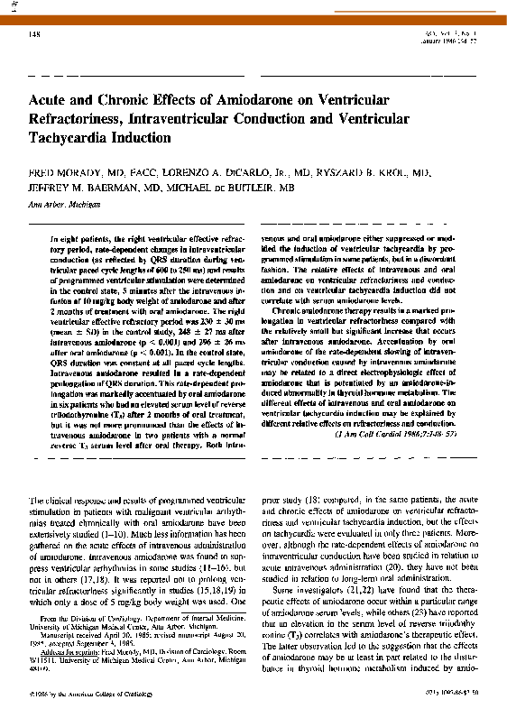 (PDF) Acute and chronic effects of amiodarone on ventricular ...