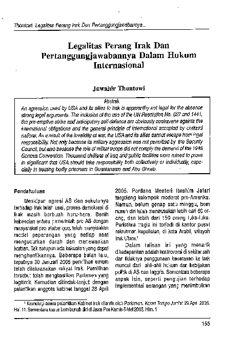 (PDF) Legalitas Perang Irak Dan Perianggungjawabannya Dalam Hukum ...