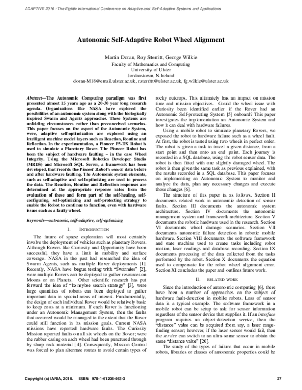 (PDF) Autonomic Self-Adaptive Robot Wheel Alignment