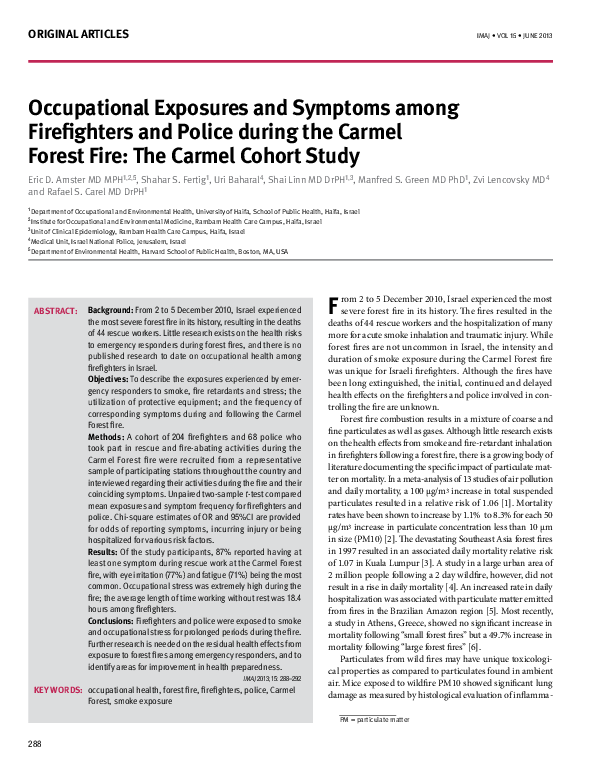 (PDF) Occupational exposures and symptoms among firefighters and police ...