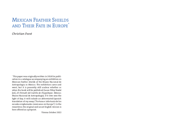 (PDF) MEXICAN FEATHER SHIELDS AND THEIR FATE IN EUROPE