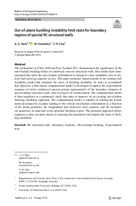 (PDF) Out-of-plane buckling instability limit state for boundary ...