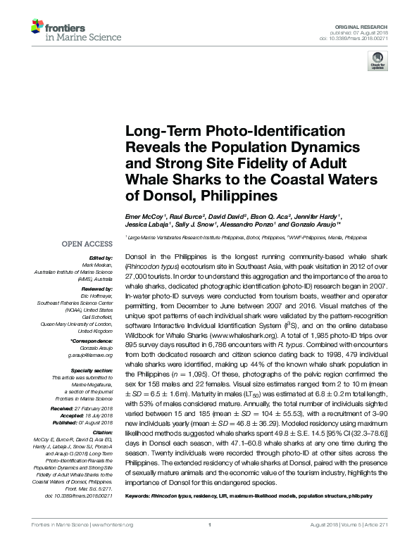 (PDF) Table_1_Long-Term Photo-Identification Reveals the Population ...