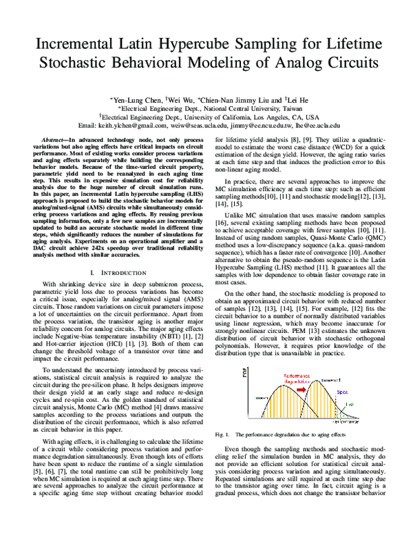 (PDF) Incremental Latin hypercube sampling for lifetime stochastic behavioral modeling of analog ...
