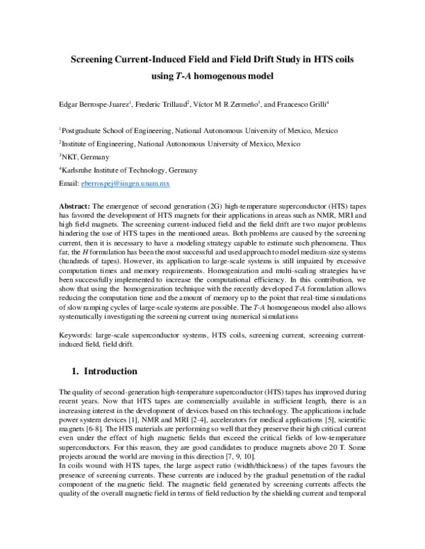 (PDF) Screening Current-Induced Field and Field Drift Study in HTS ...