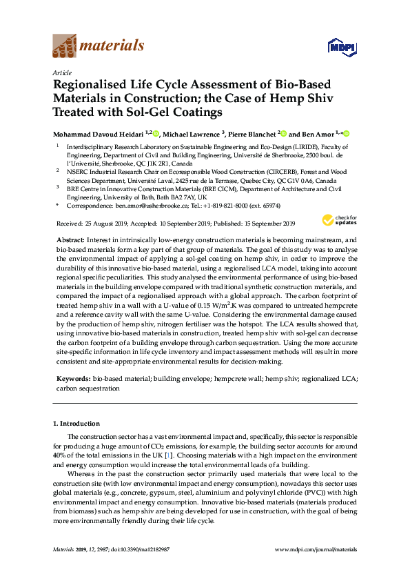(PDF) Regionalised Life Cycle Assessment of Bio-Based Materials in ...