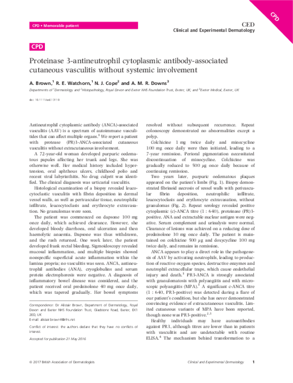 (PDF) Proteinase 3-antineutrophil cytoplasmic antibody-(PR3-ANCA ...