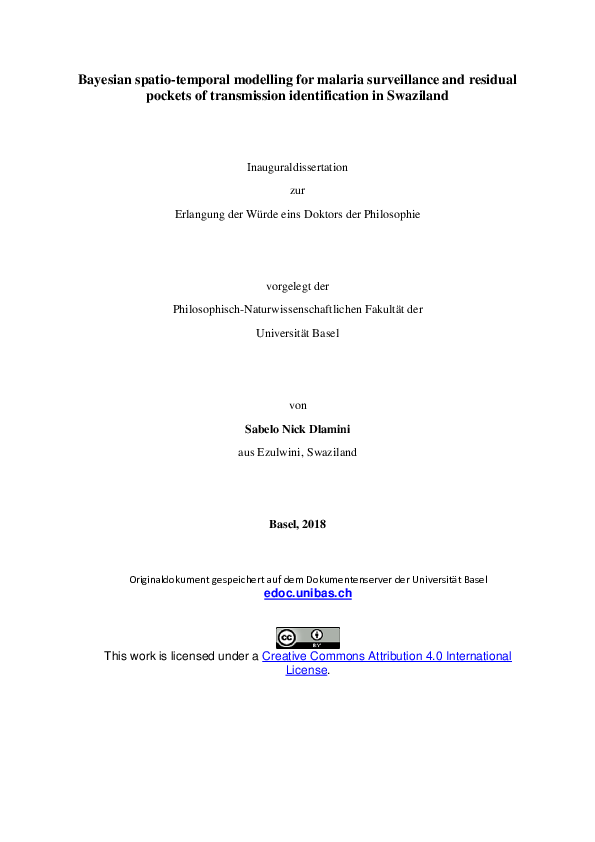Pdf Bayesian Spatio Temporal Modelling For Malaria Surveillance And Residual Pockets Of
