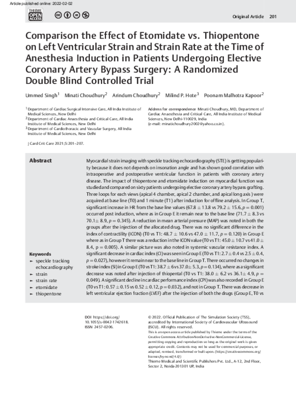 (PDF) Comparison the Effect of Etomidate vs. Thiopentone on Left ...